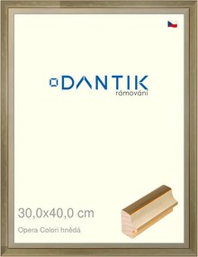 DANTIK rámeček 30x40 | OPERA Colori hnědá (Plexi Čiré)