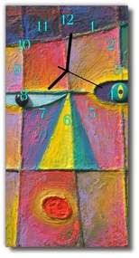 Nástěnné hodiny vertikální Umění abstrakce barevné tisku 30x60 cm