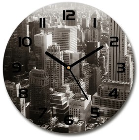 Wallmuralia Skleněné hodiny kulaté New York fi 30 cm