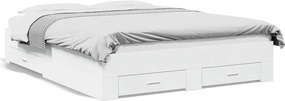 Rám postele se zásuvkami bílý 160 x 200 cm kompozitní dřevo 3280370