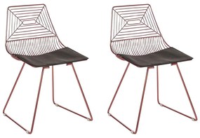 Sada 2 kovových židlí růžovozlaté BEATTY Beliani