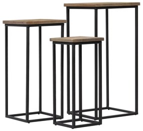 246088 vidaXL 3 stojany na květiny recyklovaný teak