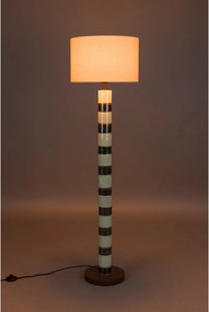 Tmavě hnědá/šalvějově zelená stojací lampa s textilním stínidlem (výška 143 cm) Vertigo – Dutchbone