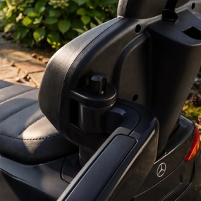 AIYAPLAY 3-v-1 jezdící auto s tlačnou tyčí Mercedes-Benz jezdící vozidlo s volantu, klaksonem, hudbou, střechou, úložným prostorem pod sedadlem, černé