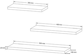 Polička Leila White, 3 ks