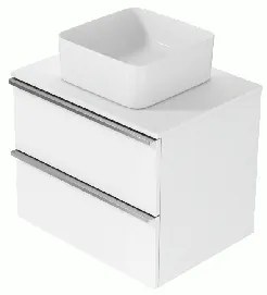 Cersanit - VIRGO závěsná skříňka pod umyvadlo s deskou 60cm, bílá-chrom, S522-040