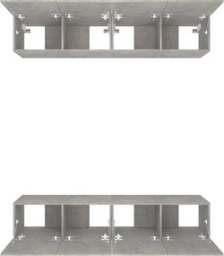 TV skříňky 4 ks betonově šedé 80 x 30 x 30 cm kompozitní dřevo 3114185