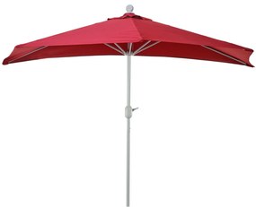 Slunečník půlkruh Parla - polyester/hliník - 300cm bordó bez stojanu