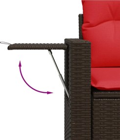 9dílná zahradní sedací souprava s polštáři hnědá polyratan 3220433