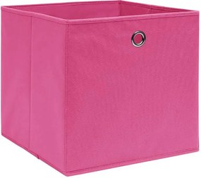Úložné boxy 4 ks netkaná textilie 28 x 28 x 28 cm růžové 325203