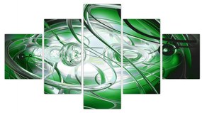 Zelený abstraktní obraz (125x70 cm)