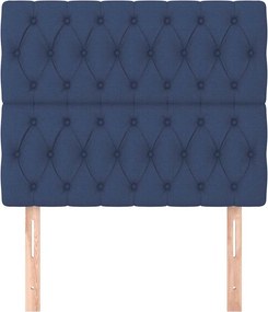 Čelo postele modré 100x7x118/128 cm látkové 3116664