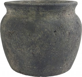 Hliněný obal na květiny Athene 14cm, šedá barva, keramika
