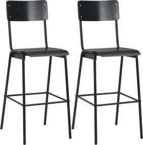 3dílný barový jídelní set ocelový černý 276849