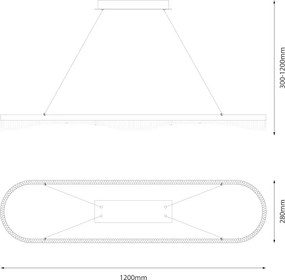 Závěsné LED svítidlo Preciosa, 1x LED 45w, 4000k, g
