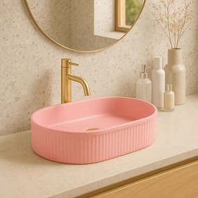 Rea Vanda, umyvadlo na desku 500x310x130 mm, růžová matná, REA-U6376