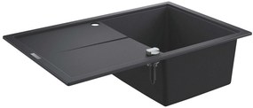 Grohe - Kompozitní dřez K400 s automatickým odtokem, 78x50 cm, granitová černá 31639AP0