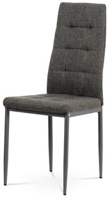 Jídelní židle, potah šedá látka, kov antracitový matný lak - DCL-397 GREY2