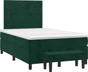 Box spring postel s matrací tmavě zelená 120 x 200 cm samet 3137896