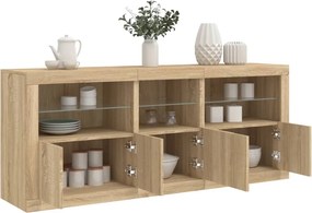 Příborník s LED osvětlením dub sonoma 162 x 37 x 67 cm 3208997