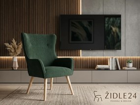 Relaxační křeslo ušák SIRI - zelený manšestr