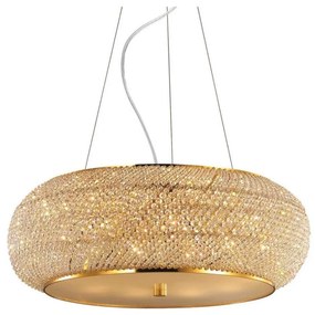 Ideal Lux - Křišťálový lustr na lanku PASHA 14xE14/40W/230V pr. 65 cm zlatá