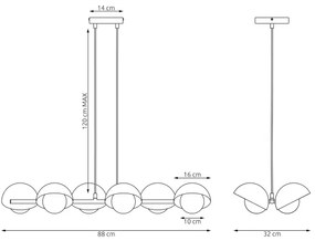 Lustr na lanku BOOM 6xG9/8W/230V bílá