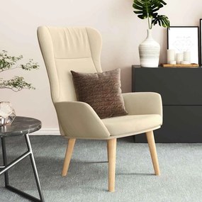 Relaxační židle krémová textil 341396