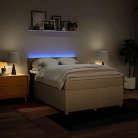 Box spring postel s matrací krémová 160x200 cm textil 3289036