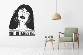 Lepy.cz Samolepka na zeď Žena - Not interested Velikost (šířka x výška): 55x65cm, Barevná varianta: Nugátová hnědá