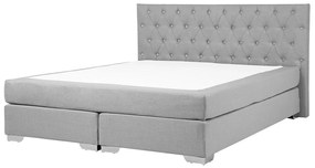 Manželská postel Boxspring 180 cm DUKE (s roštem a matrací) (šedá). 1007246