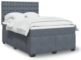 Box spring postel s matrací tmavě šedý 140 x 190 cm samet 3293219