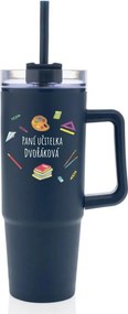 Personalizovaná cestovní termoska s průhledným víčkem pro paní učitelku/pana učitele (pomůcky)
