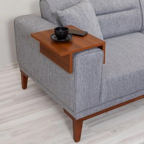Hanah Home Pohovka LIONES s odkládacím stolkem šedá 223 cm