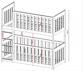 Legno Dětská patrová postel Karel borovice Rozměr (cm): 90x190