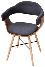 Petromila Jídelní židle 4 ks tmavě šedé ohýbané dřevo a textil
