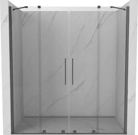 Mexen Velar Duo, posuvné sprchové dveře do otvoru 170 cm, 8mm čiré sklo, broušený grafit, 871-170-000-02-95