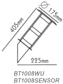 ACA Lighting Zahradní nástěnné svítidlo LOOP BT1008WU max. 40W/E27/IP45, senzor pohybu