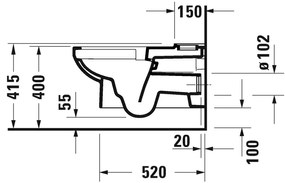 Duravit No.1 - Závěsné WC kombi, Rimless, bílá 25120900002