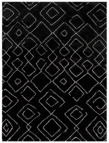 Flair Rugs koberce Kusový koberec Furber Imran Fur Berber Black/Ivory - 160x230 cm