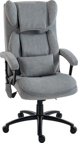 HOMCOM ergonomická kancelářská židle s masáží a houpací funkcí — vysoké opěradlo, 4 hnětací masážní uzly, bederní podpora, výškově nastavitelná, poti…