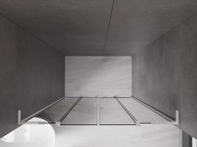 Mexen Velar L Duo, posuvné sprchové dveře do otvoru 140 cm, 8mm šedé sklo, chromová, 871-140-003-42-01