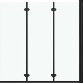 Skládací sprchový kout se 3 panely ESG 130 x 138 cm černý 147191