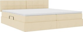 Postel s úložným prostorem a matrací Krémová 200 x 200 cm Samet 3370534