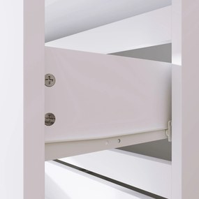 HOMCOM komoda Příborník se 4 zásuvkami, výklopná kancelářská skříň v bílé barvě, 55 x 33 x 80 cm, ideální pro obývací a pracovní prostory | Aosom.de
