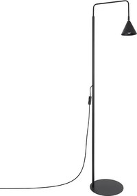 Černá ocelová stojací lampa s ohybatelnou konstrukcí (výška 165 cm) Zylo – Sollux