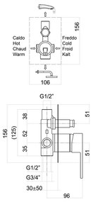 Matně černá podomítková sprchová baterie (2 výstupy) Latus – Sapho