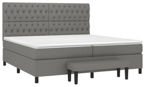Box spring postel s matrací tmavě šedá 200x200 cm textil,  3136862