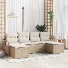 Set pohovek 6 ks Béžová polyratan 3346491