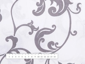 Biante Bavlněný oválný ubrus Sandra SA-184 Šedé květované ornamenty na bílém 100x160 cm